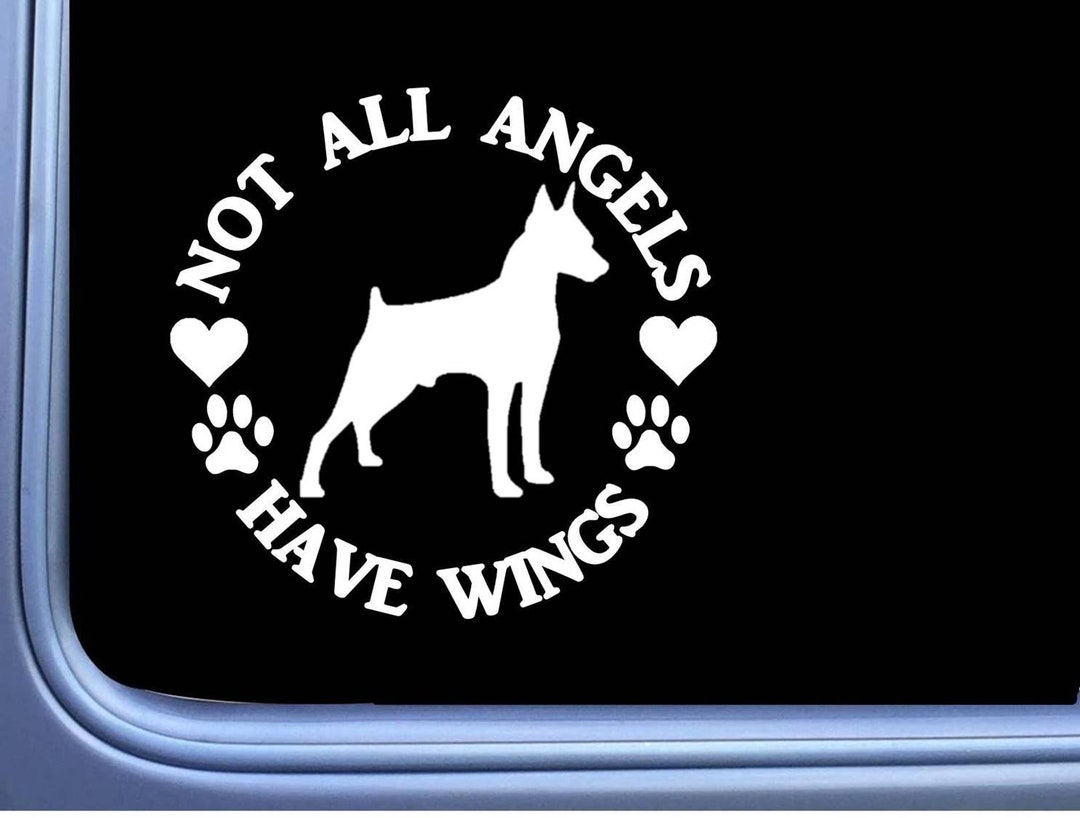 Minpin Dog Sticker Angel OS 392 Vinyl Decal Miniature Pinscher - Etsy