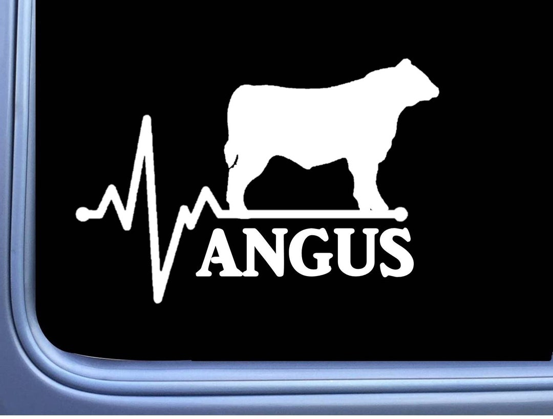 Angus Lifeline Word Bull Decal Sticker OS 273 Cattle Cow Aberdeen Beef ...