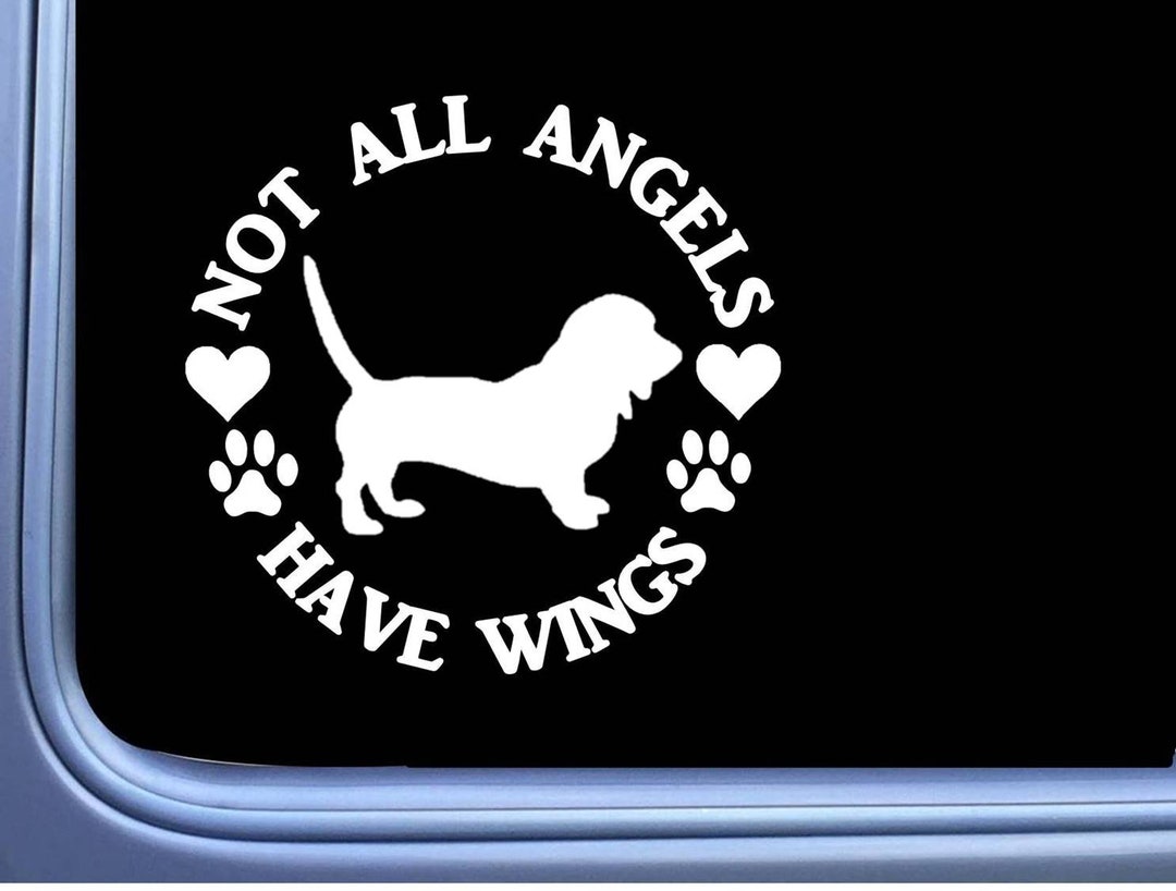 Basset Hound Sticker Angel OS 368 Vinyl Decal - Etsy