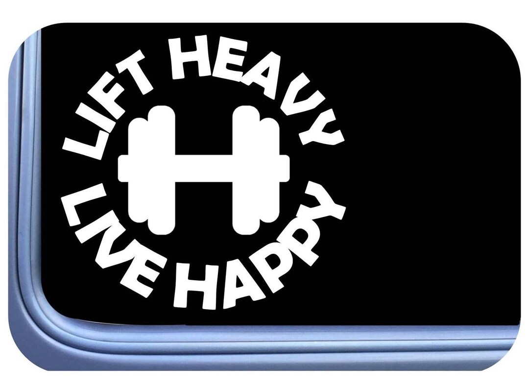 Lift Heavy Live Happy Dumbbell Sticker OS 729 Decal - Etsy