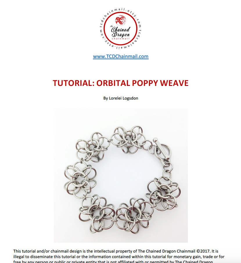 Orbital Poppy Chain Maille Tutorial DIY Chainmail - Etsy