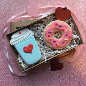 Pre-order Coffee and Doughnut Valentines Cookies Sugar Cookies ...