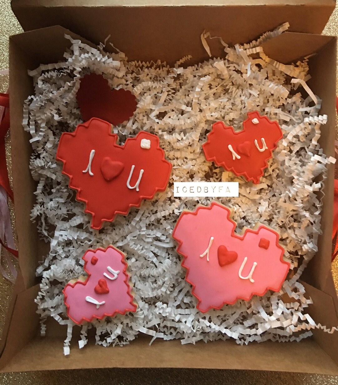Pre-order Minecraft Hearts Valentines Cookie valentine's - Etsy