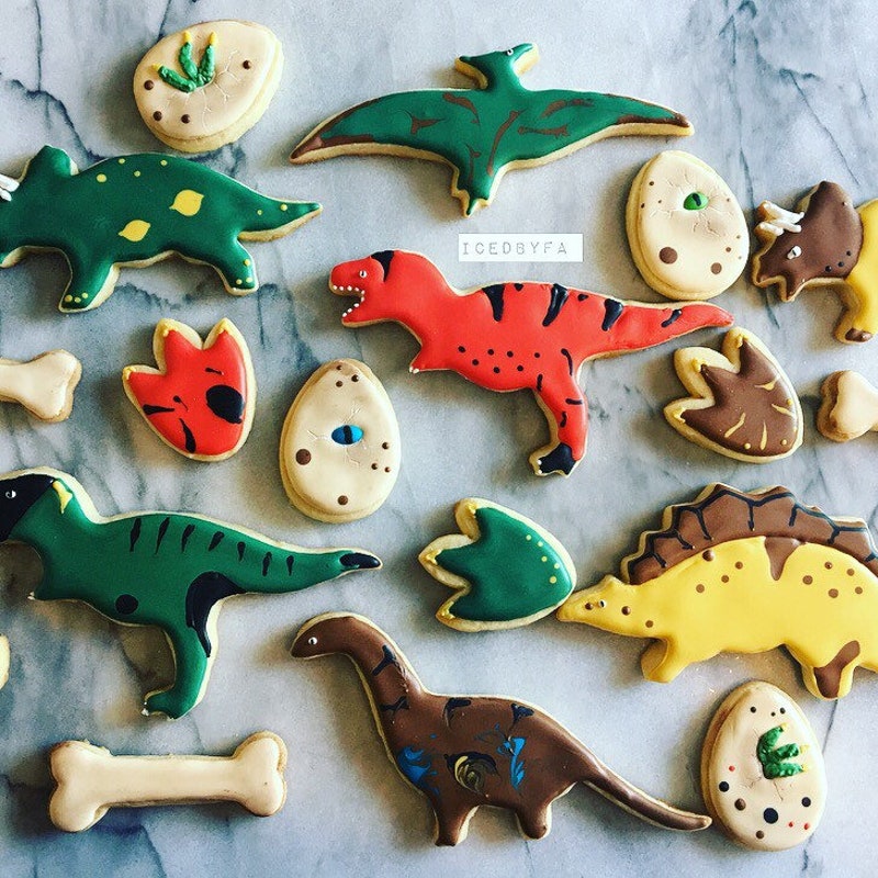 Dinosaur Cookies - Etsy