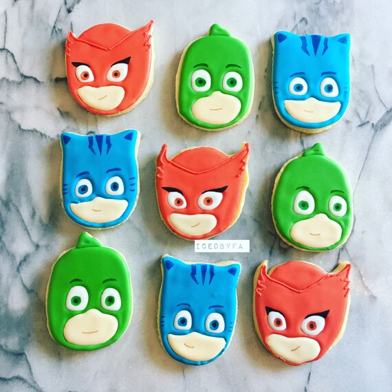 12 Pj Mask Cookies sugar Cookies - Etsy