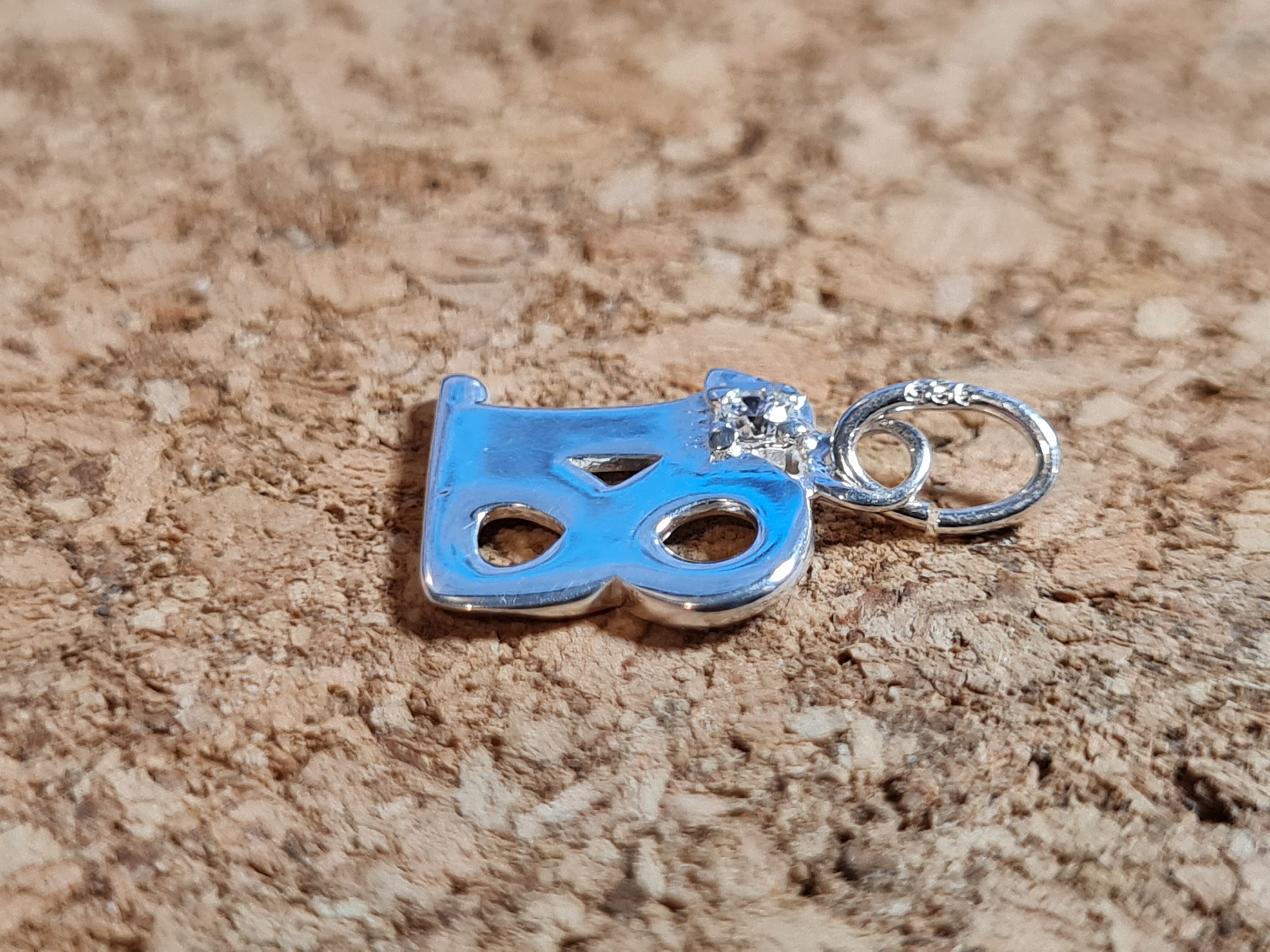 Sterling Silver Number 18 Charm Pendant With CZ Crystal 1pc - Etsy New ...