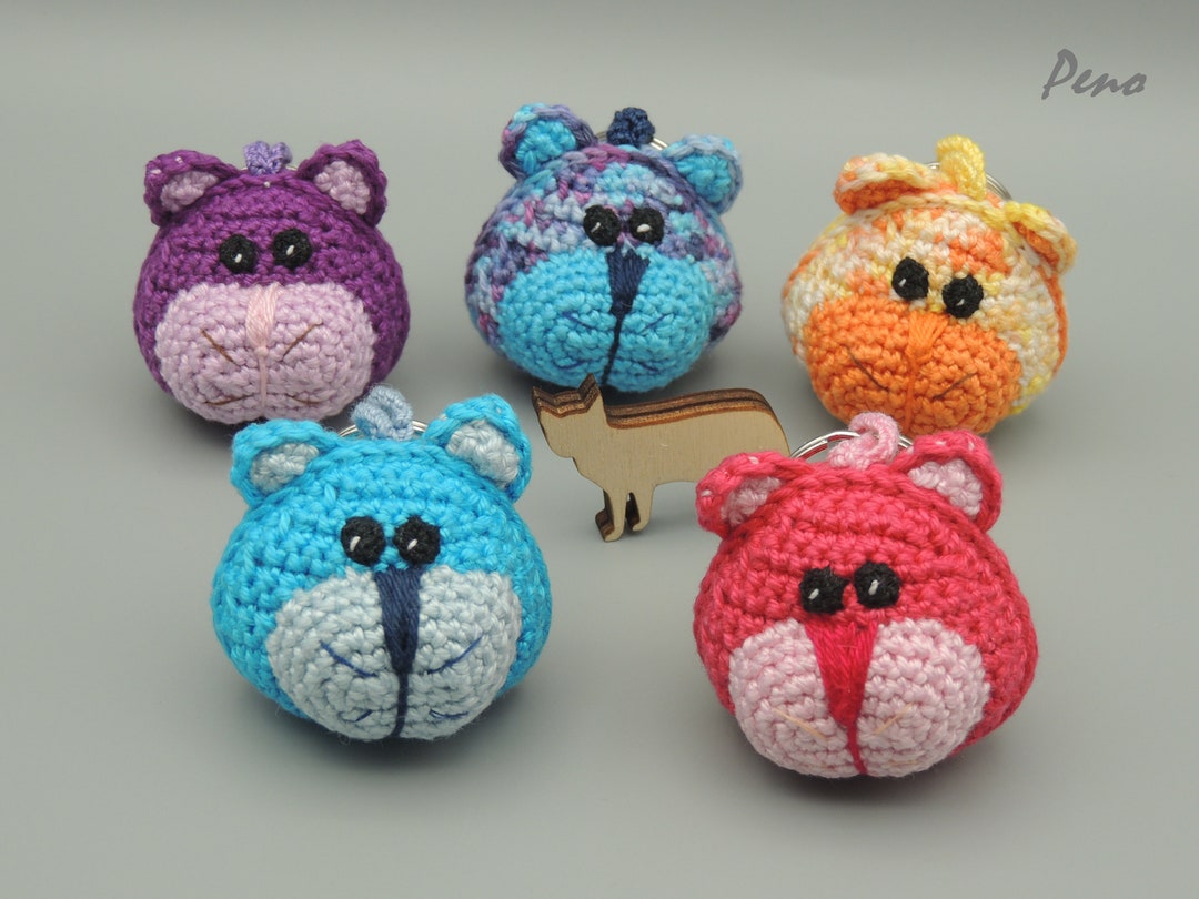 Cat Keychain Crochet Cat Keyring Amigurumi Crochet Cat - Etsy