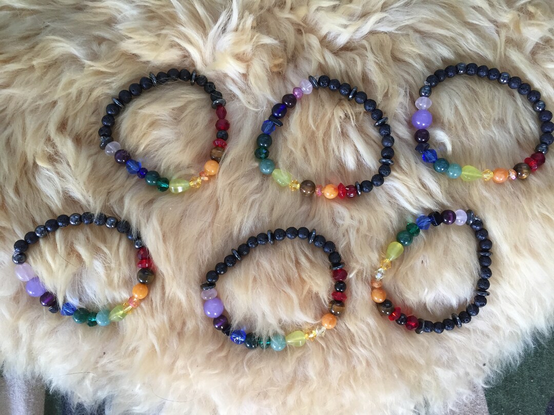 Solid Healing Stone Lava-chakra Aromatherapy Bracelet - Etsy
