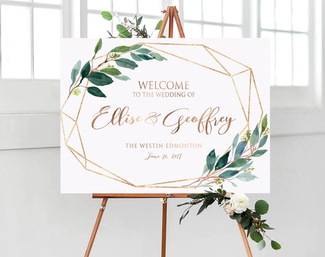 Greenery Wedding Sign Greenery Wedding Welcome Sign Wedding | Etsy