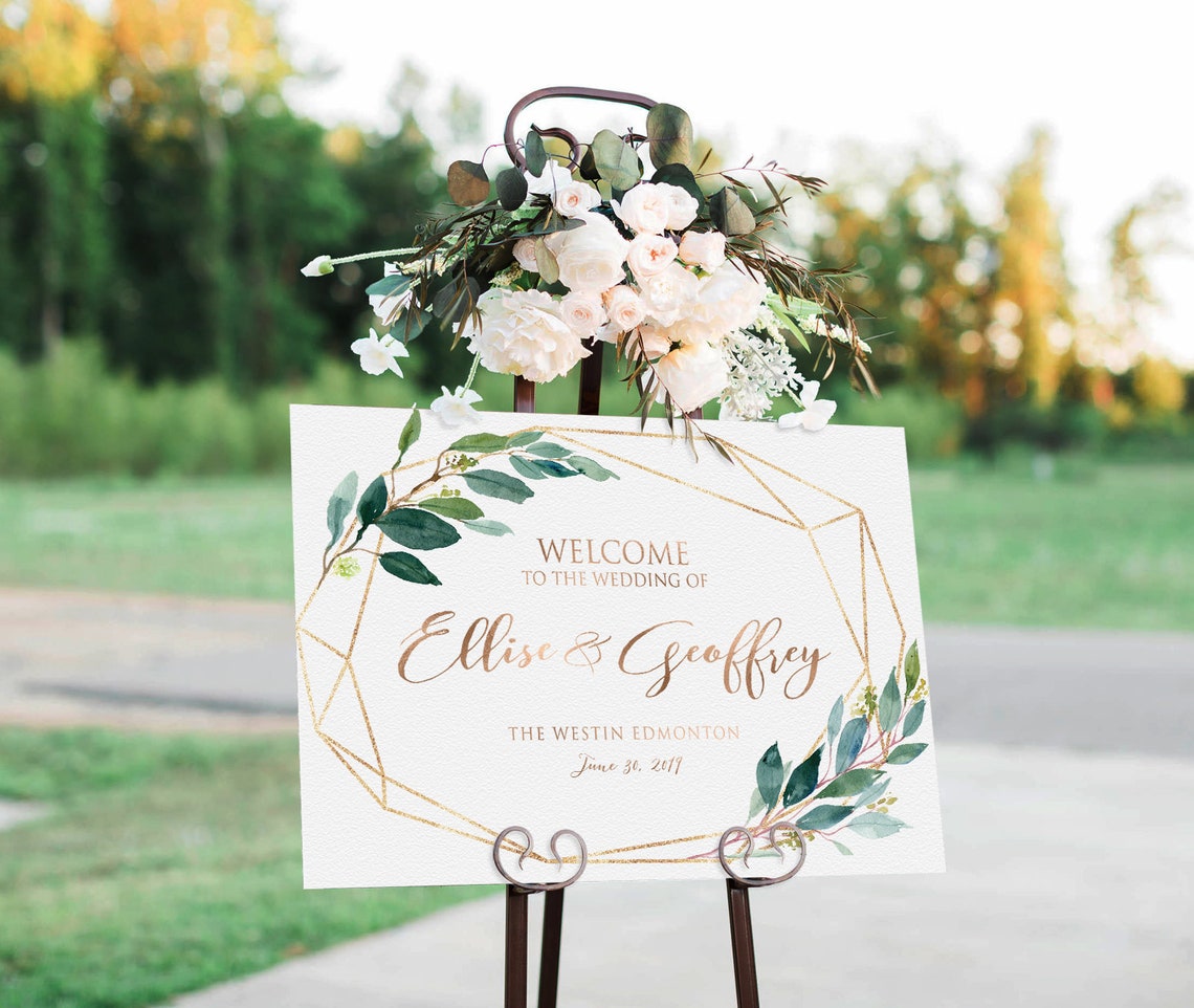 Greenery Wedding Sign Greenery Wedding Welcome Sign Wedding | Etsy