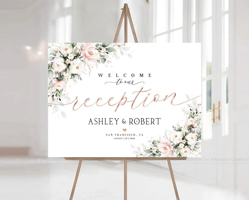 Personalized Reception Welcome Sign, Wedding Reception Sign, Wedding ...