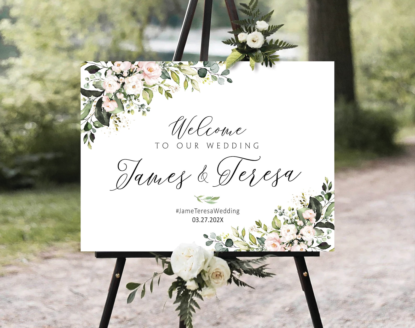 Greenery Wedding Sign Greenery Welcome Sign Wedding Welcome - Etsy