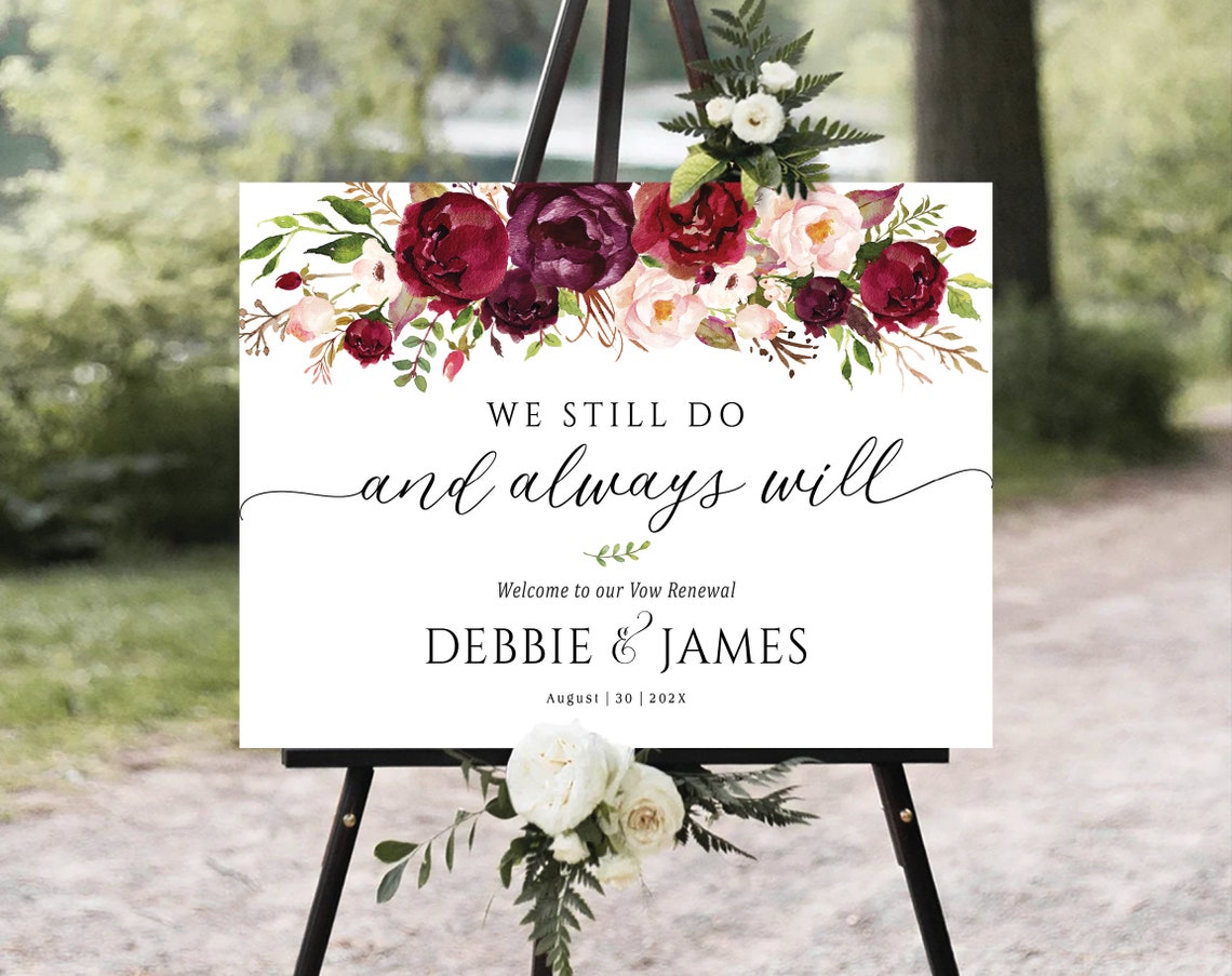 Vow Renewal Decor, We Still Do Sign, Vow Renewal Sign, Anniversary ...