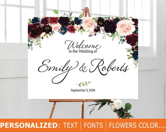 Wedding Welcome Sign Reception Sign Wedding Sign Wedding | Etsy
