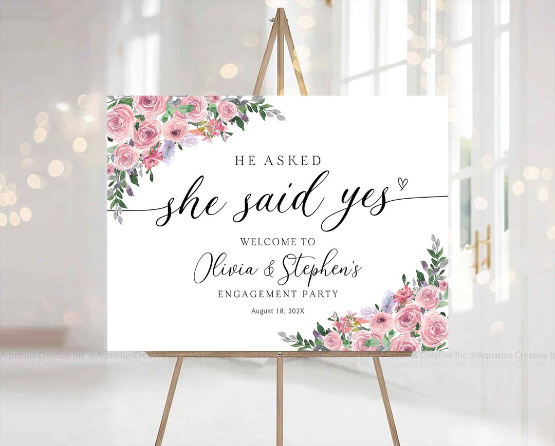 Engagement Sign, Engagement Welcome Sign, Engagement Party Sign ...