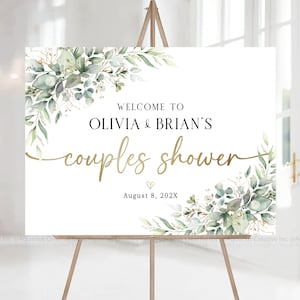 Couples Shower Sign, Bridal Shower Decorations, Bridal Shower Welcome ...