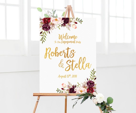Engagement Decorations Engagement Welcome Sign Engagement | Etsy