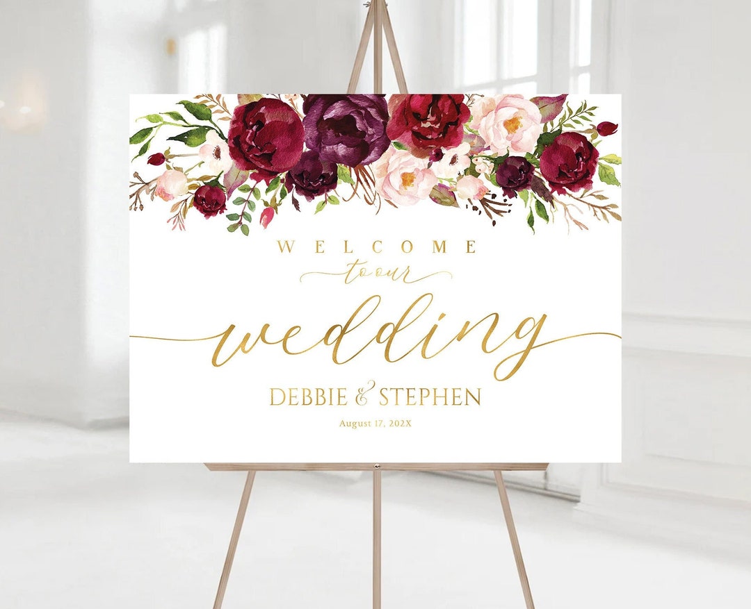 Reception Sign, Wedding Welcome Sign, Welcome Wedding Sign, Wedding ...