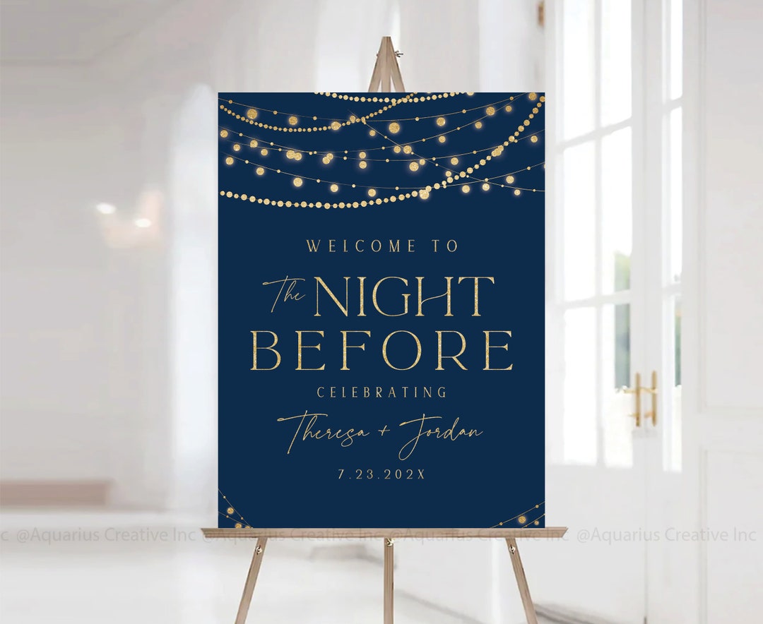 Rehearsal Dinner Sign, Wedding Rehearsal Sign, the Night Before Sign ...