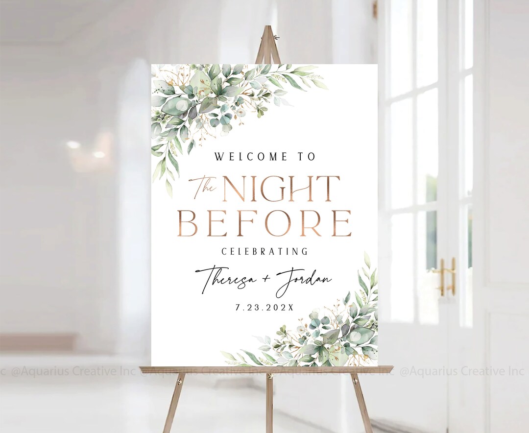 Rehearsal Dinner Sign, Rehearsal Sign, Greenery Decor, Rehearsal Decor ...