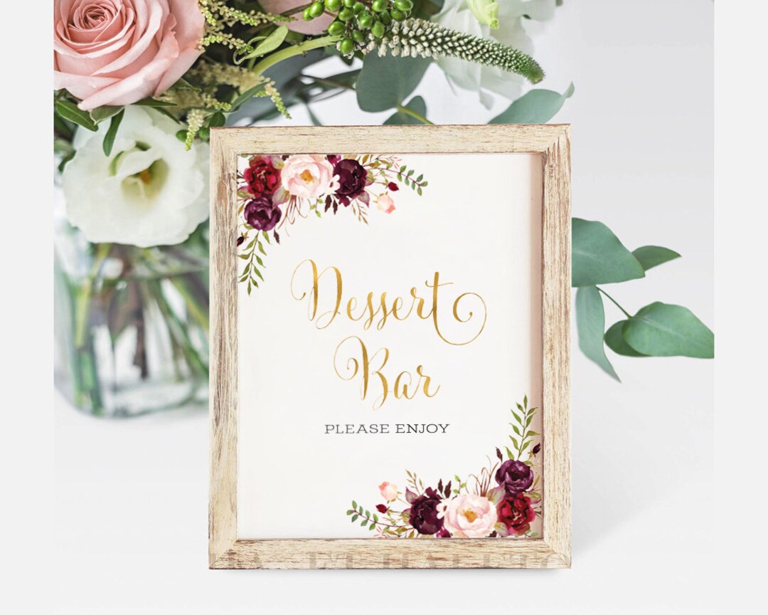 Wedding Dessert Bar Sign, Dessert Table Sign, Dessert Table Decor ...