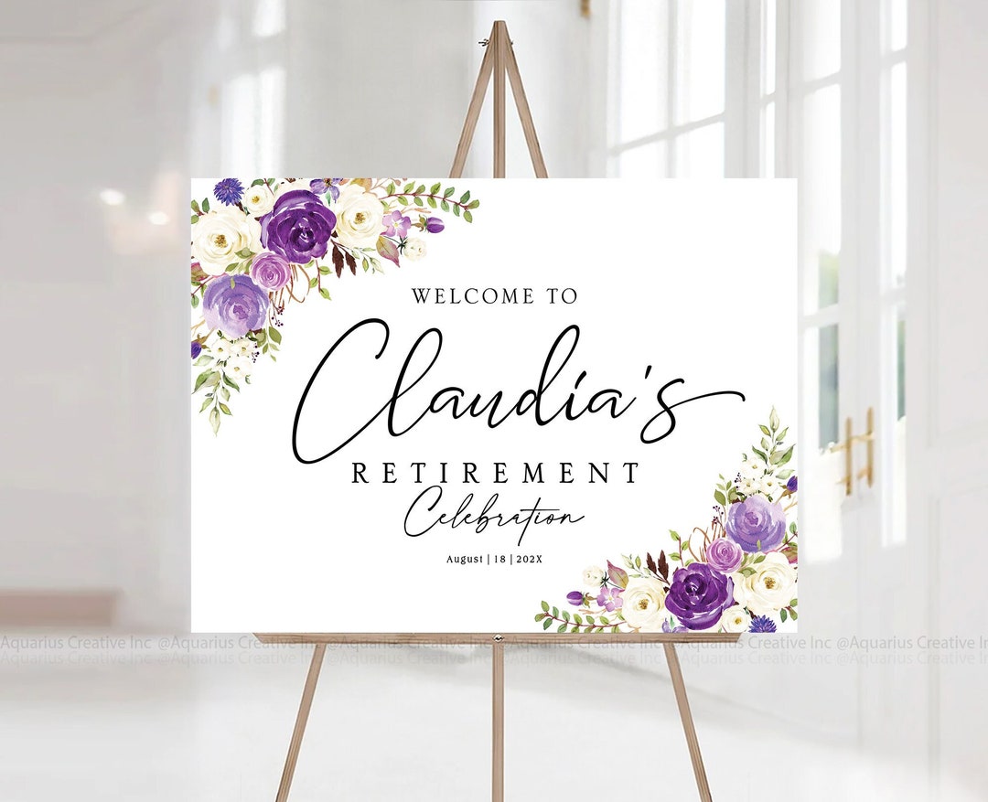 Retirement Party Sign, Retirement Welcome Sign, Retirement Celebration ...