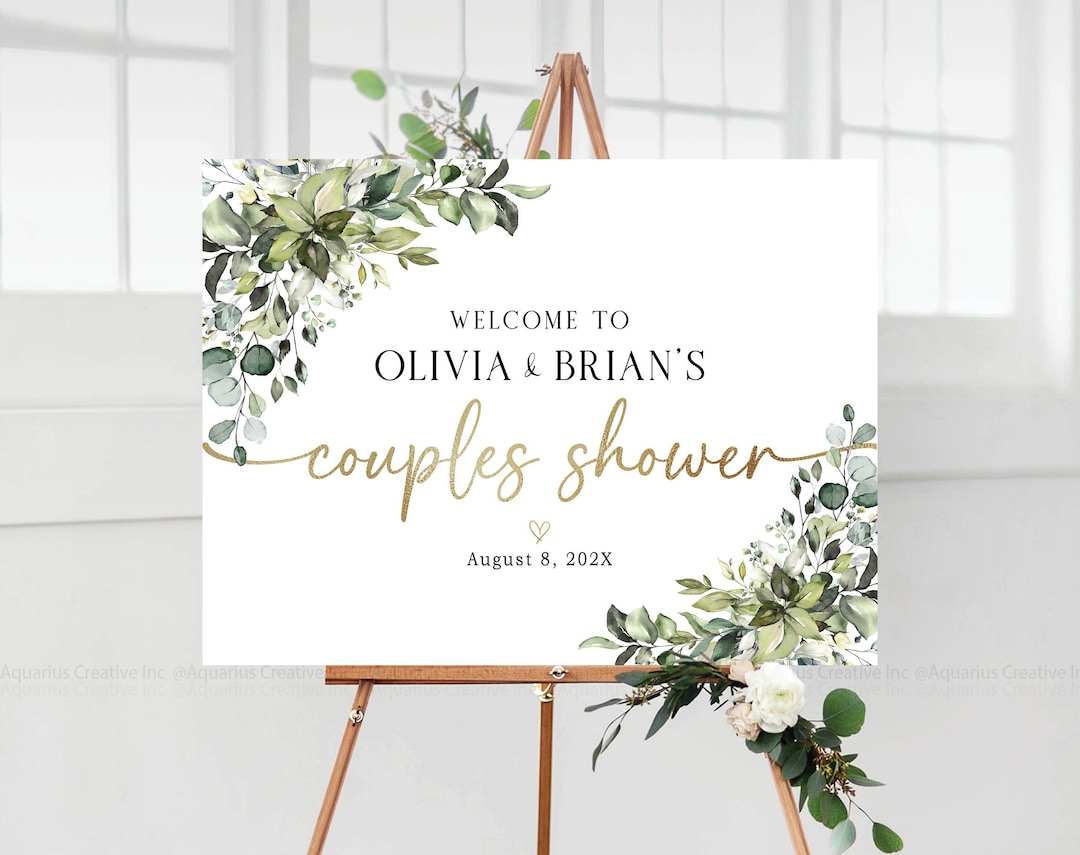 Couples Shower Sign, Bridal Shower Decorations, Bridal Shower Welcome ...