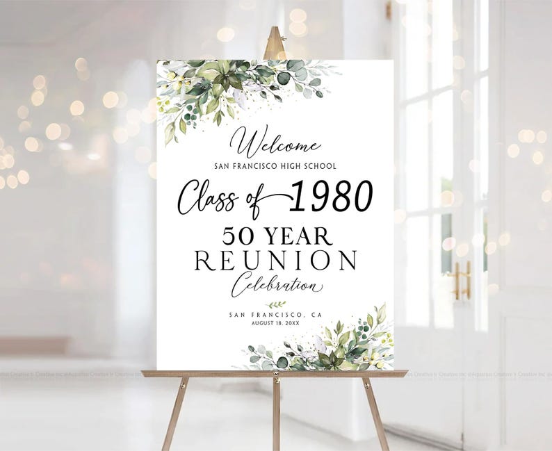Reunion Welcome Sign, Class Reunion Welcome Sign, 50th Class Reunion ...