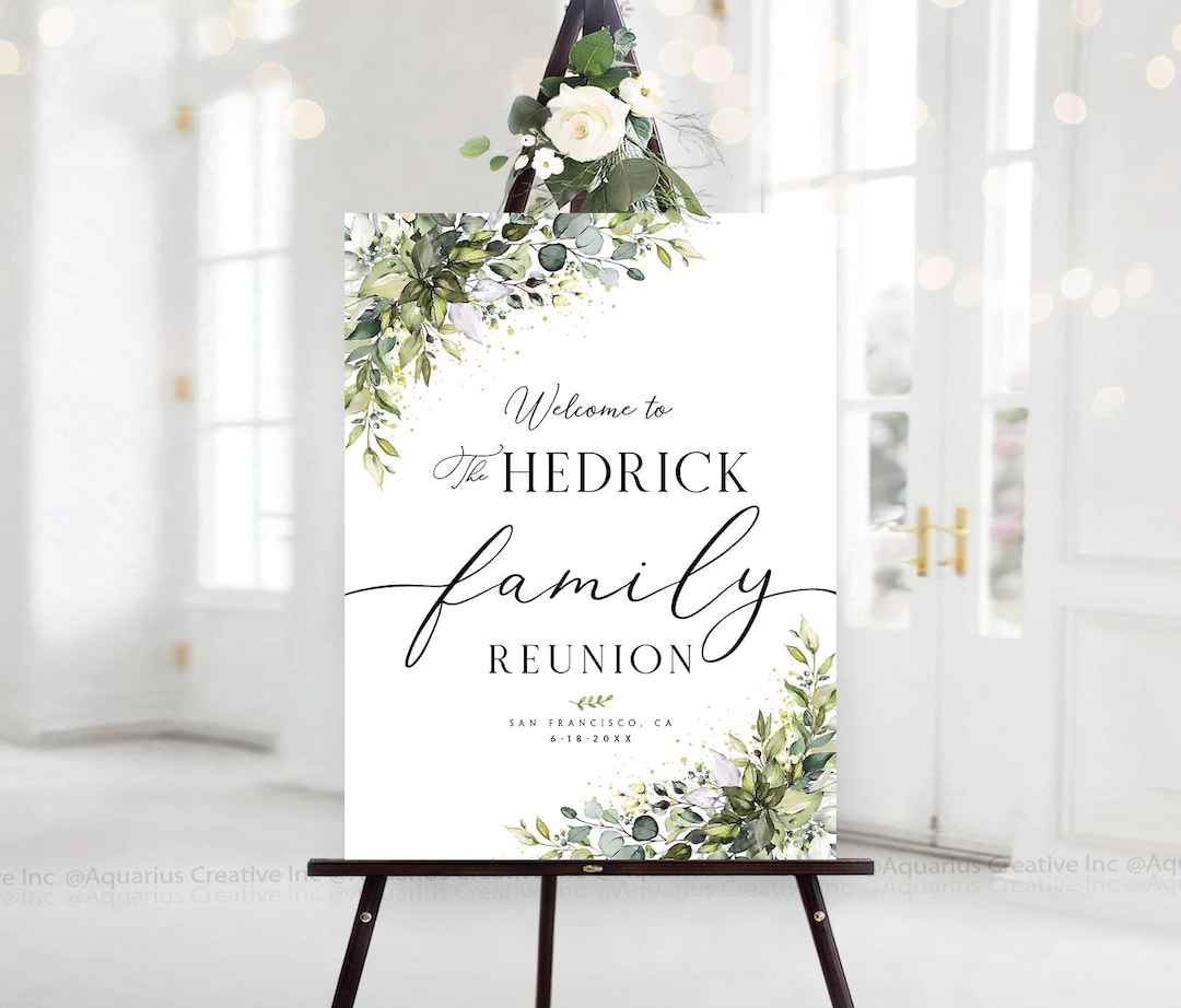 Family Reunion Welcome Sign, Reunion Poster, Family Reunion Decoration ...