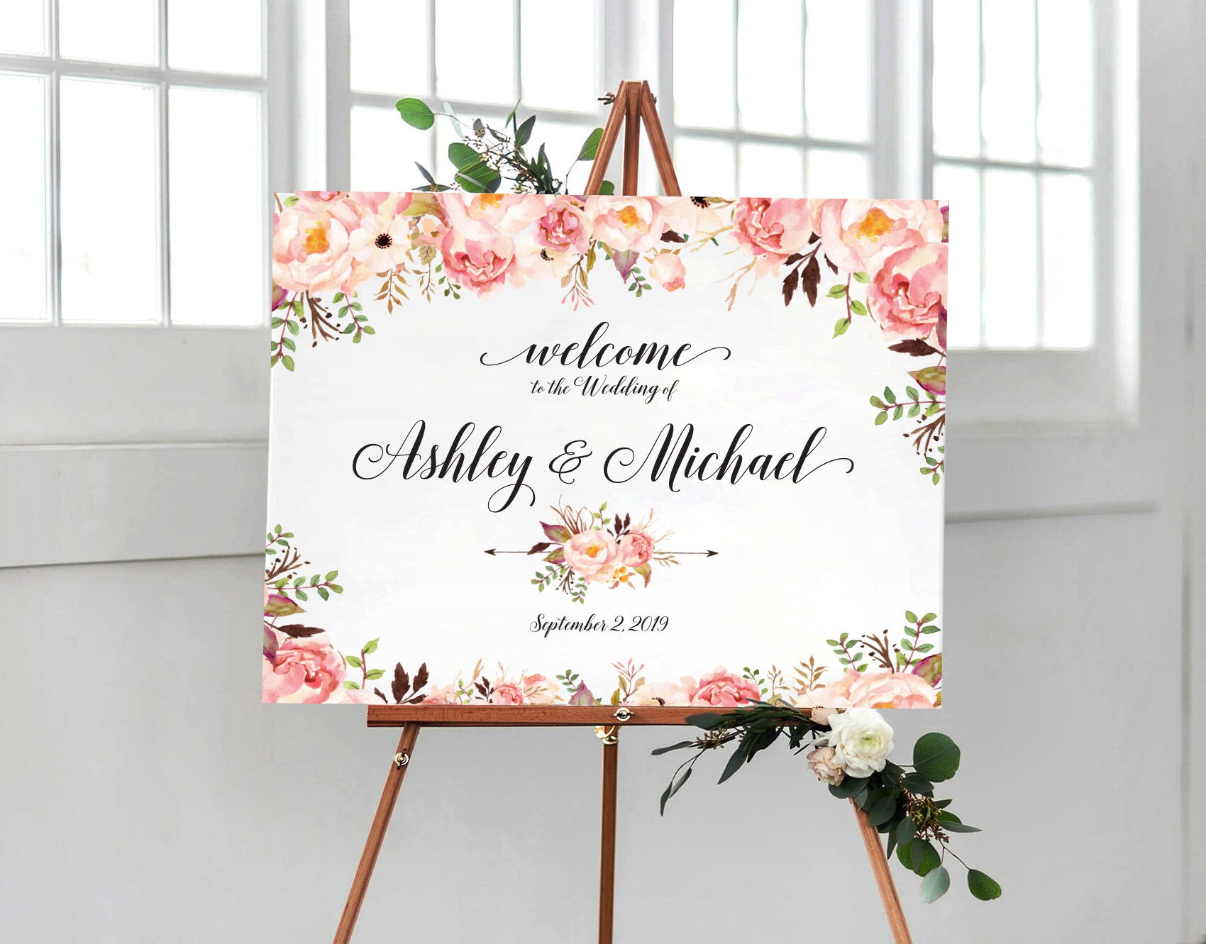 Wedding Welcome Sign, Reception Sign, Welcome Wedding Sign, Boho ...