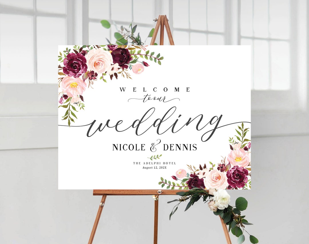 Wedding Welcome Sign, Wedding Sign, Wedding Invitation, Engagement ...