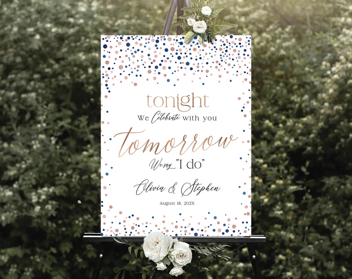 Rehearsal Signs the Night Before Sign Rehearsal Dinner Sign - Etsy