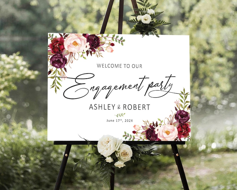 Engagement Welcome Sign Engagement Decorations Engagement - Etsy