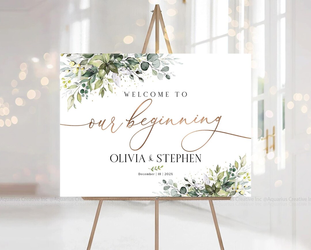 Wedding Welcome Sign, Wedding Signs, Welcome to Our Beginning Sign ...