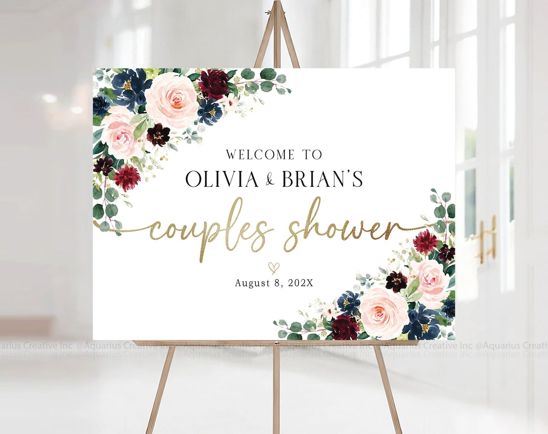 Couples Shower Sign, Bridal Shower Decorations, Bridal Shower Welcome ...