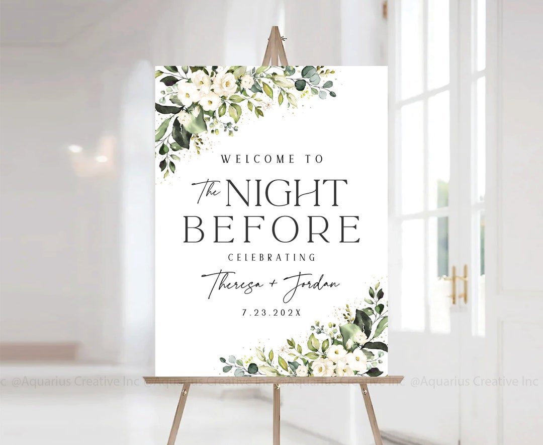 Rehearsal Dinner Sign, Rehearsal Sign, Greenery Decor, Rehearsal Decor ...