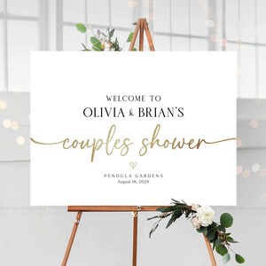 Couples Shower Sign, Bridal Shower Decorations, Bridal Shower Welcome ...