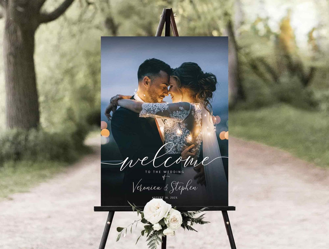Photo Wedding Sign, Wedding Decorations, Wedding Welcome Sign, Welcome ...