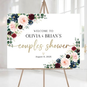 Couples Shower Sign, Bridal Shower Decorations, Bridal Shower Welcome ...