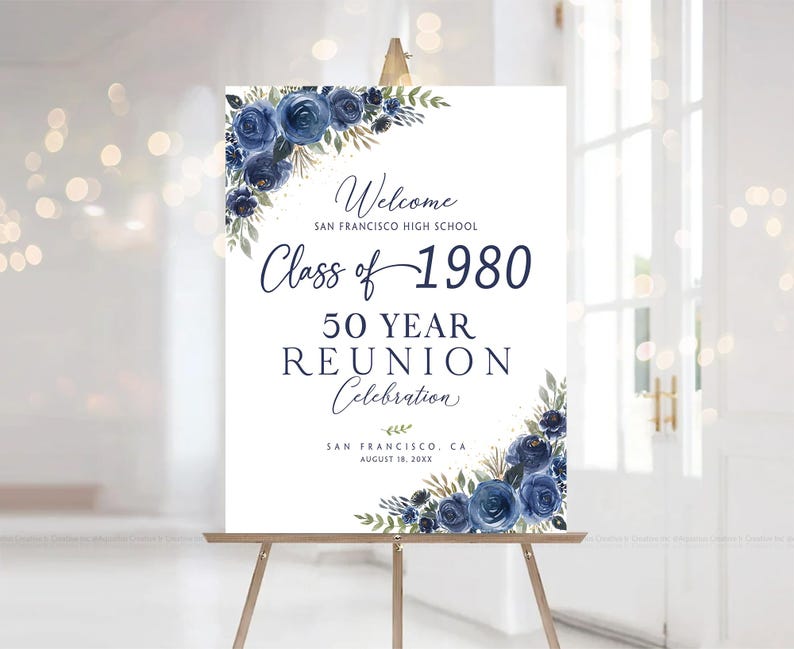 Reunion Welcome Sign, Class Reunion Welcome Sign, 50th Class Reunion ...