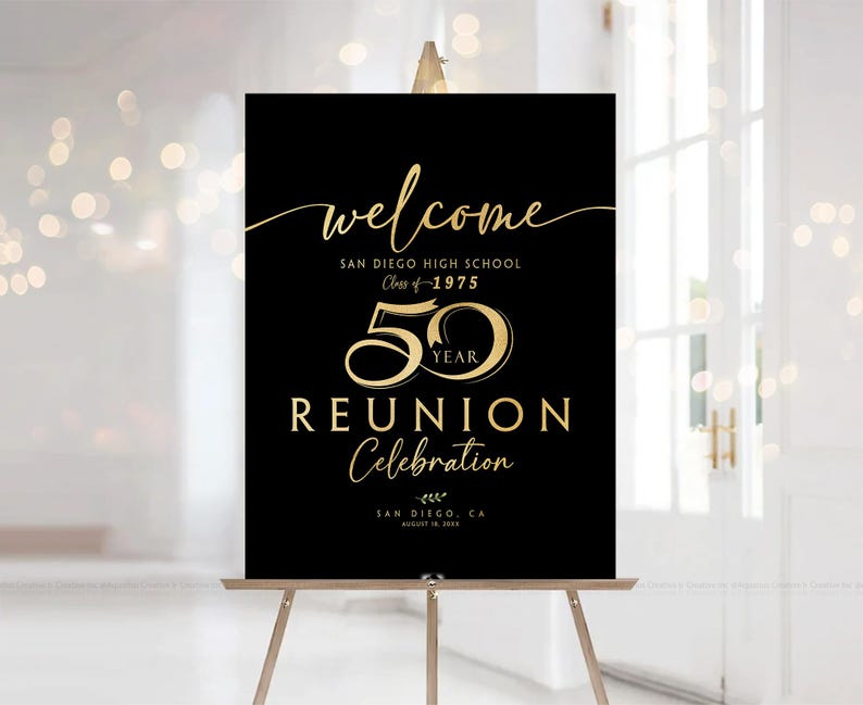 Reunion Welcome Sign, Class Reunion Welcome Sign, 50th Class Reunion ...