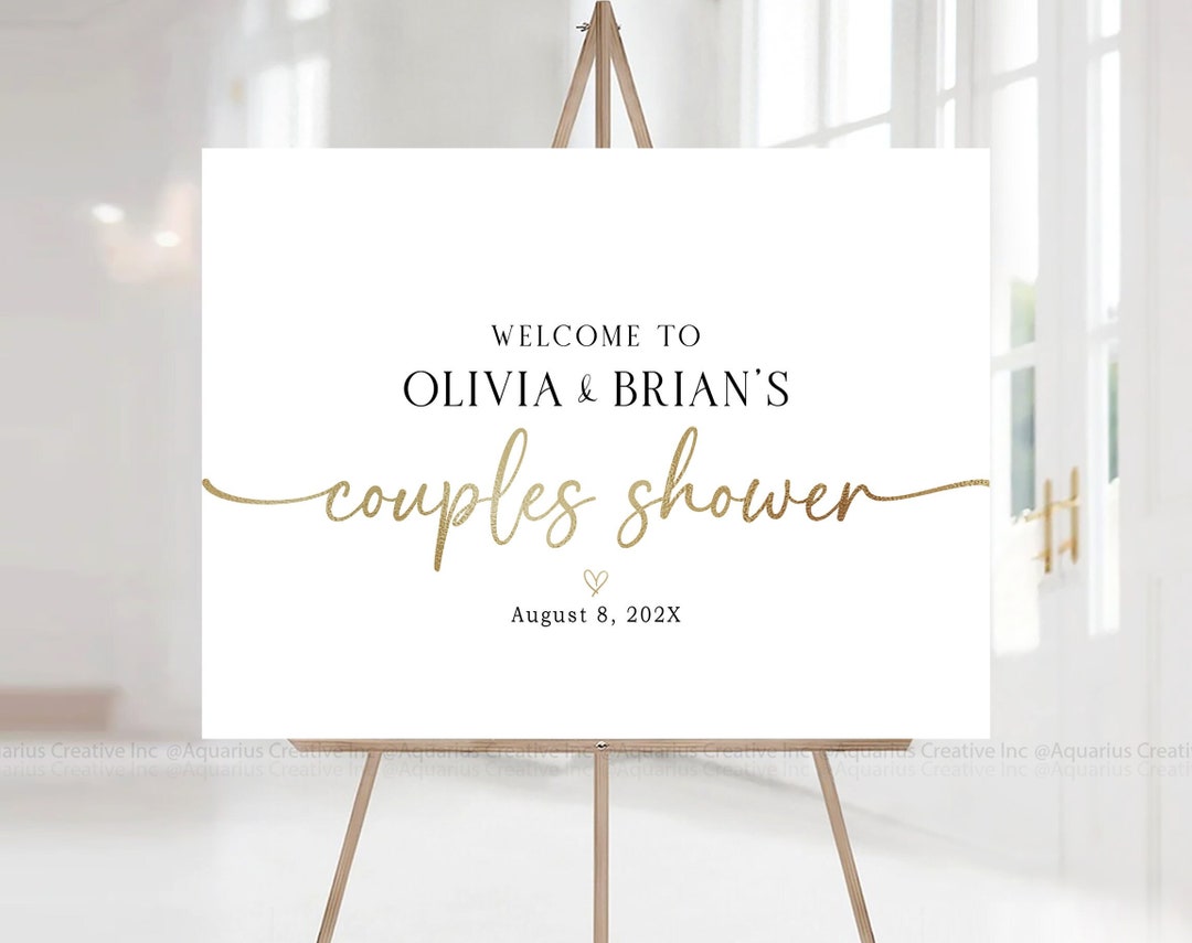 Couples Shower Sign, Bridal Shower Decorations, Bridal Shower Welcome ...