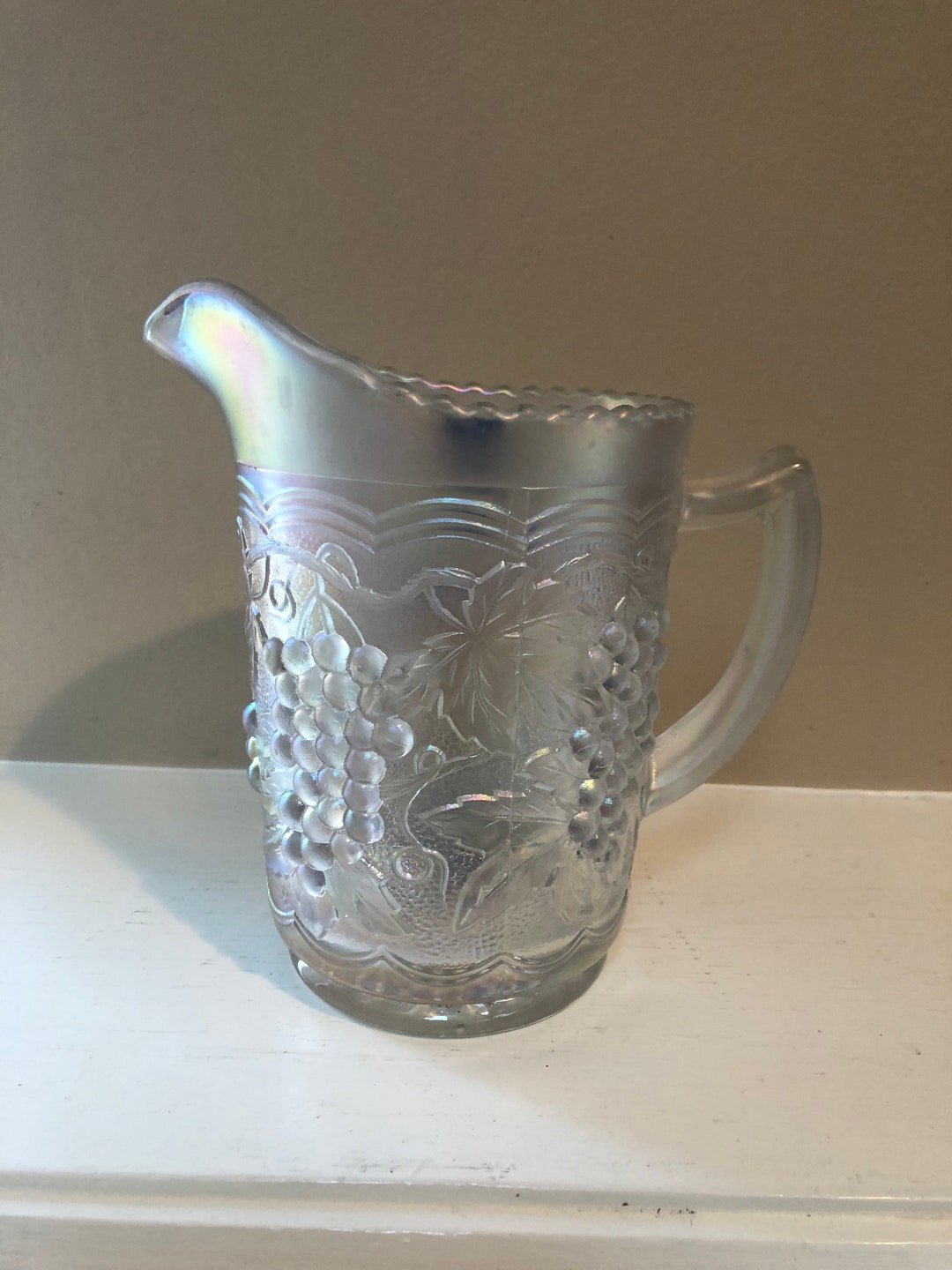 Imperial Glass Vintage Grapes Carnival Opalescence White Depression ...