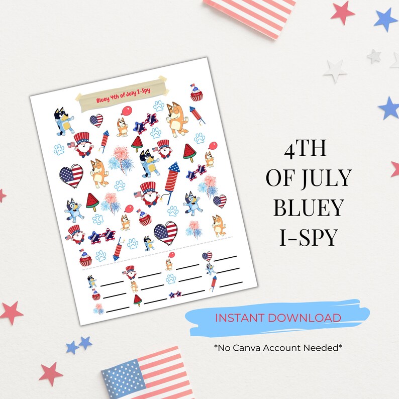 Bluey I Spy 4th of July Games July 4th Games Toddler 4th of - Etsy