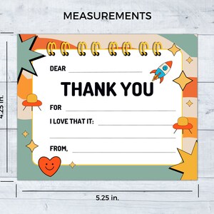 Toddler Thank You Note, Space Thank You, Rocket Ship Birthday ...