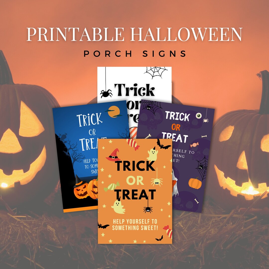Halloween Candy Sign, Trick or Treat Sign Digital, Halloween Take a ...