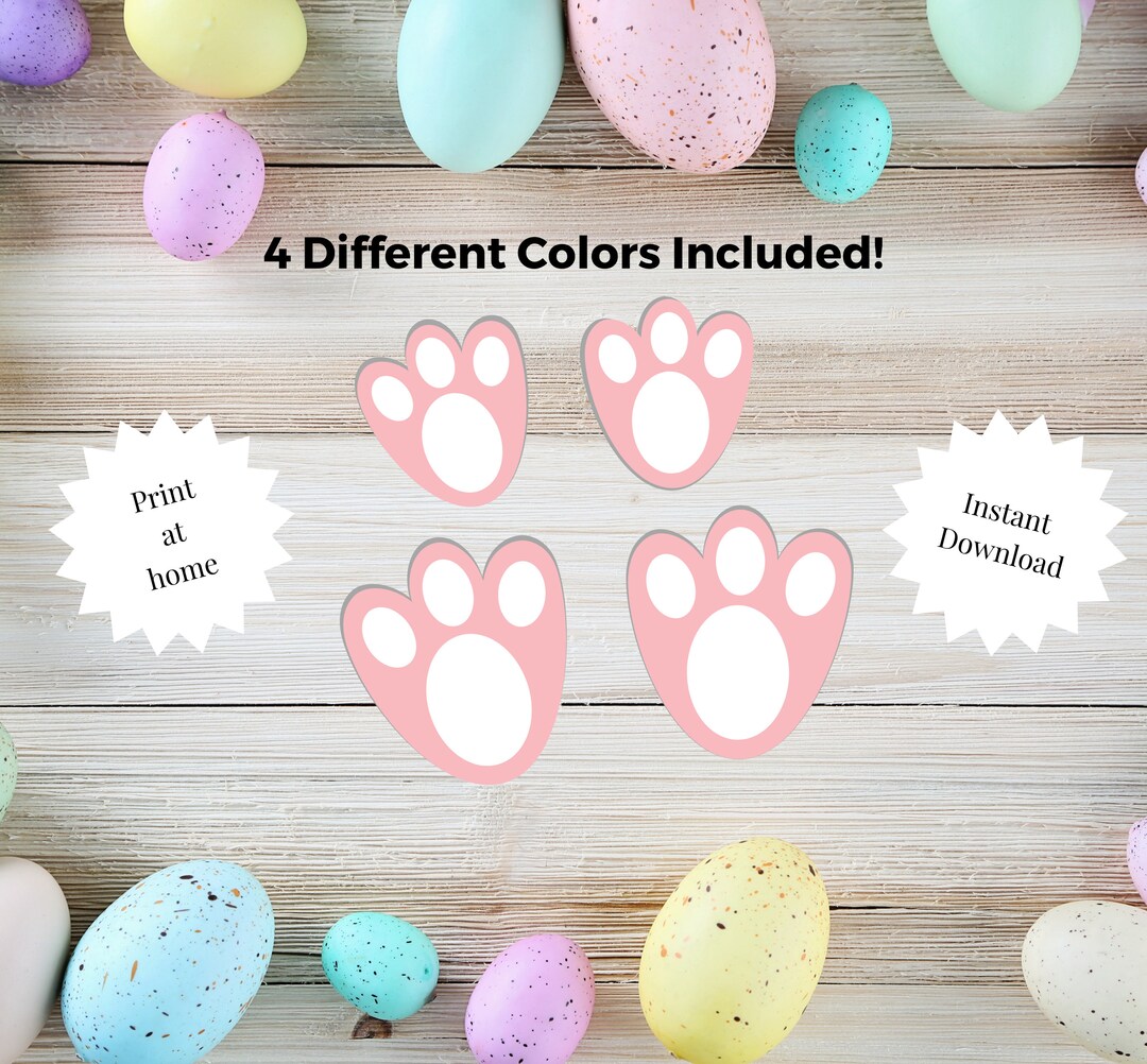 Bunny Paw Prints, Bunny Footprint, Easter Bunny Footprint, Easter Egg ...
