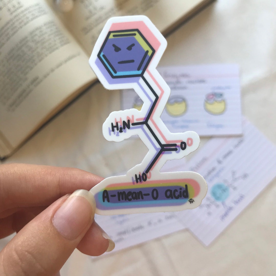 A-mean-o Acid Vinyl Sticker | Amino Acid Pun | Chemistry Pun | Science ...