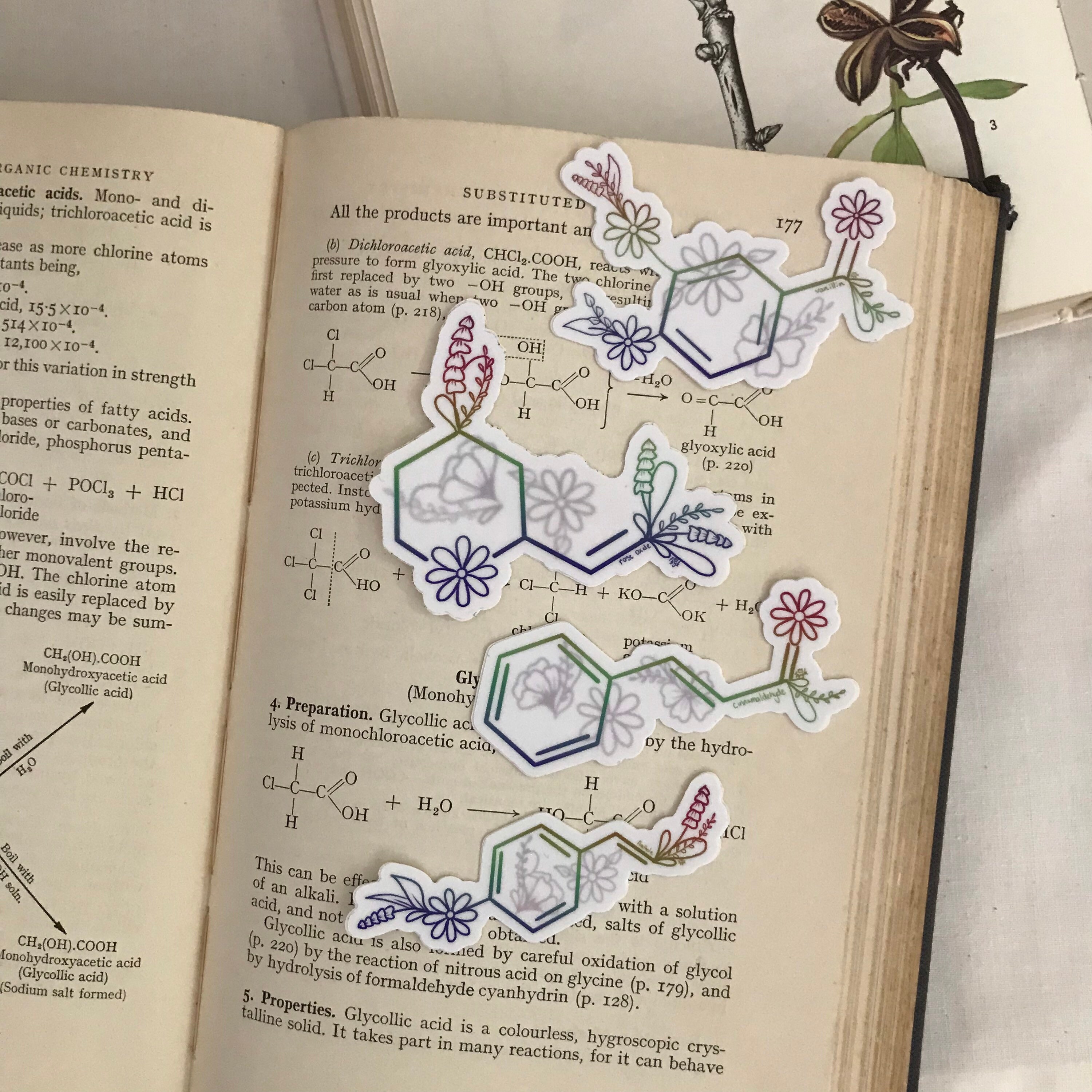 Chemical Scents Sticker Pack | Rose, Aniseed, Vanilla, Cinnamon ...