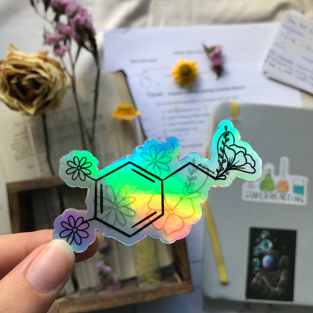 Holographic Dopamine Vinyl Sticker | Reward Chemical | Happy Chemical ...